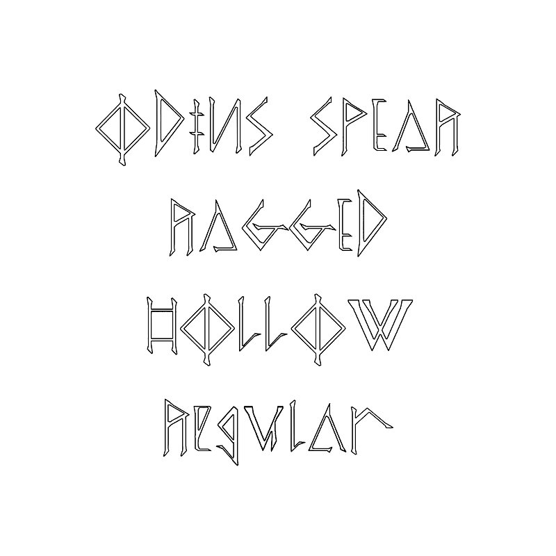 ODINS SPEAR RAGGED HOLLOW Regular font - Free fonts on Creazilla ...