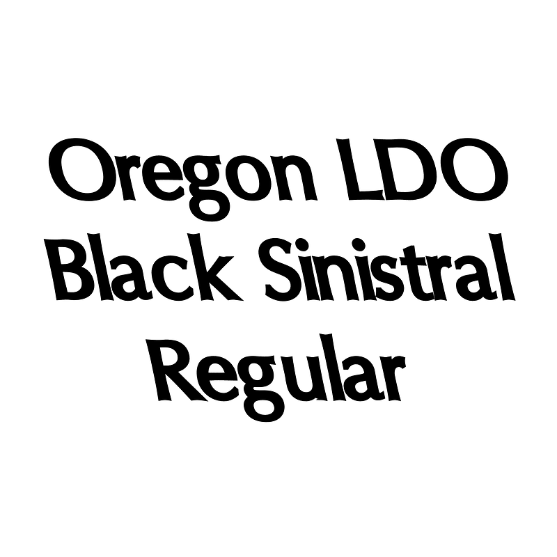Oregon LDO Black Sinistral Regular - Free fonts on creazilla.com