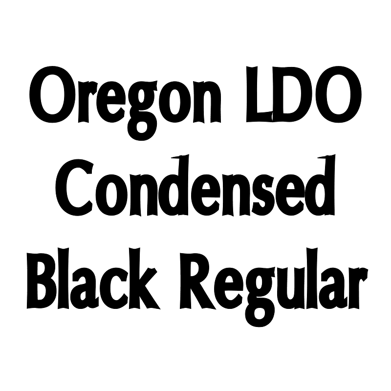 Oregon LDO Condensed Black Regular - Free fonts on creazilla.com