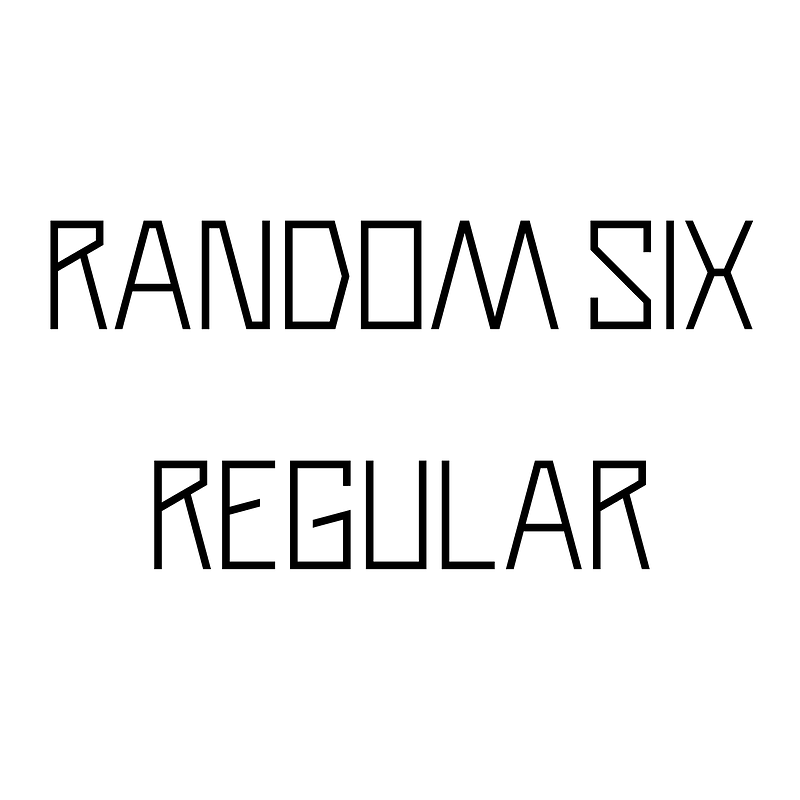 Random Six Regular - Free fonts on creazilla.com