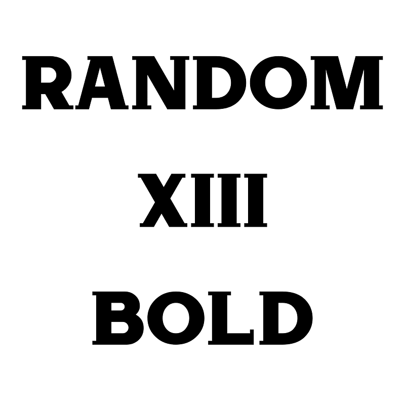 Random XIII Bold | Creazilla