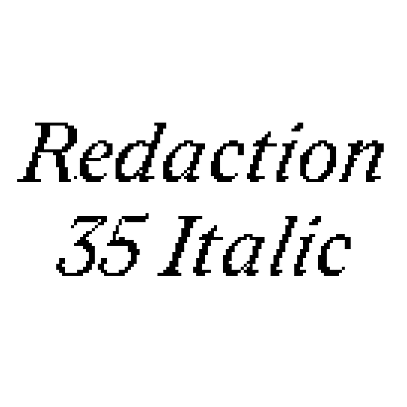 Redaction 35 Italic - Free fonts on creazilla.com