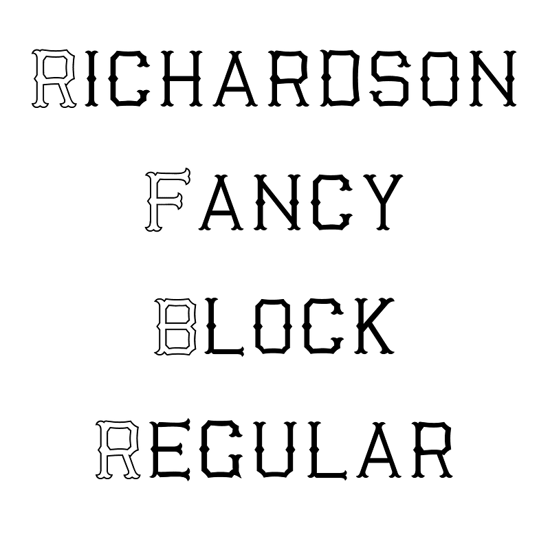 Richardson Fancy Block Regular font - Free fonts on Creazilla | Creazilla