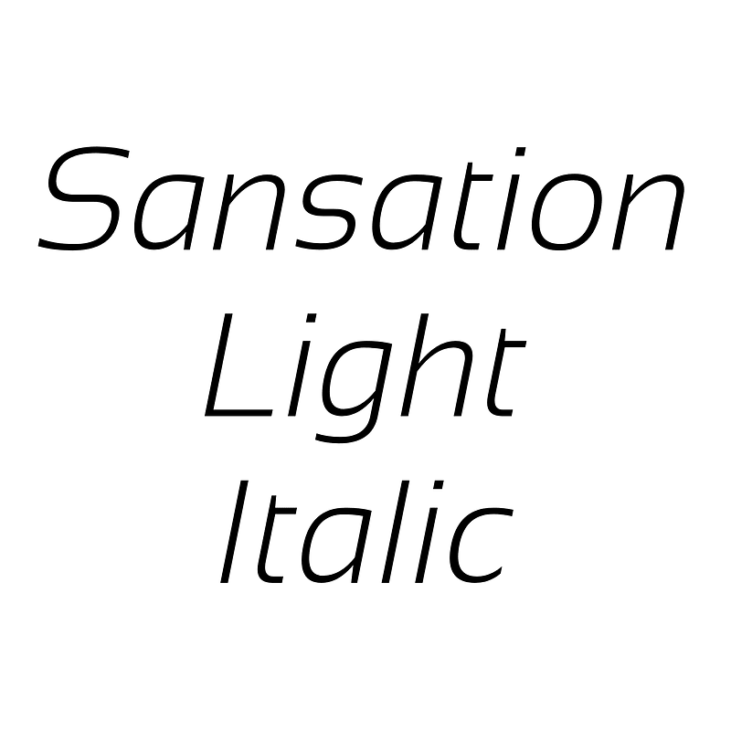 Sansation Light Italic Creazilla