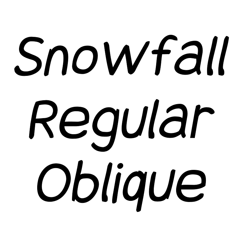 Snowfall Regular Oblique - Free fonts on creazilla.com