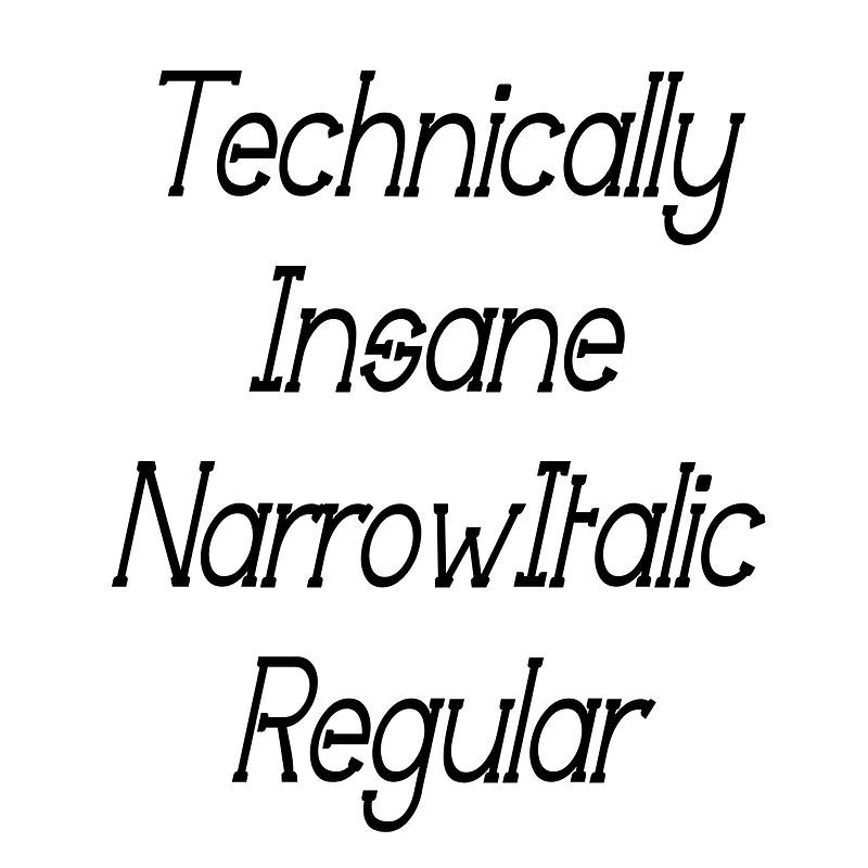Technically Insane NarrowItalic Regular font - Free fonts on Creazilla ...