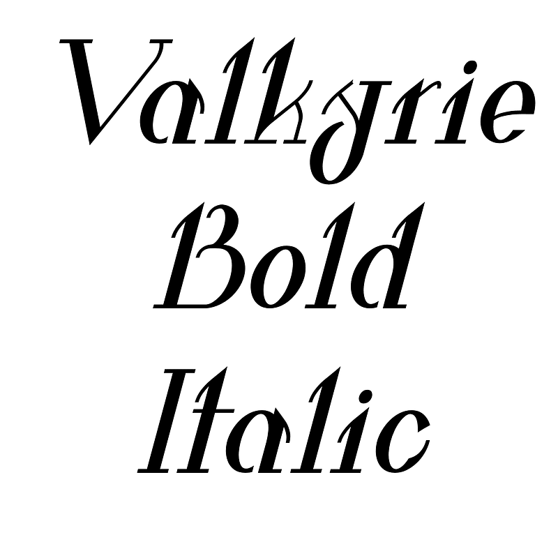 Valkyrie Bold Italic | Creazilla