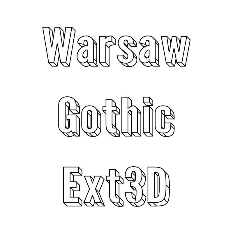 Warsaw Gothic Ext3D font - Free fonts on Creazilla | Creazilla