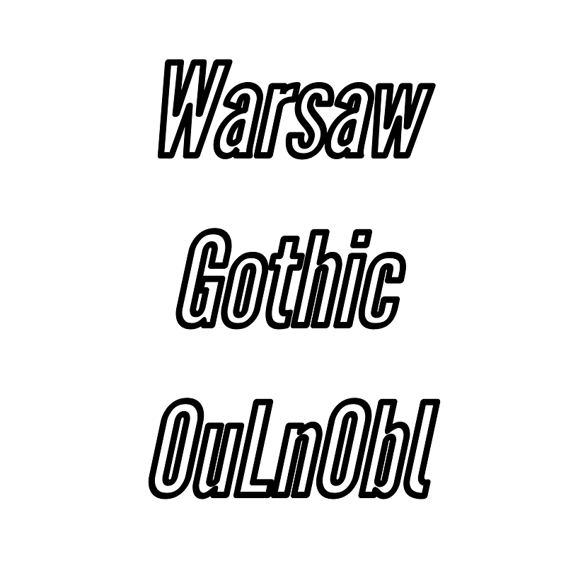 Warsaw Gothic OuLnObl - Free fonts on creazilla.com