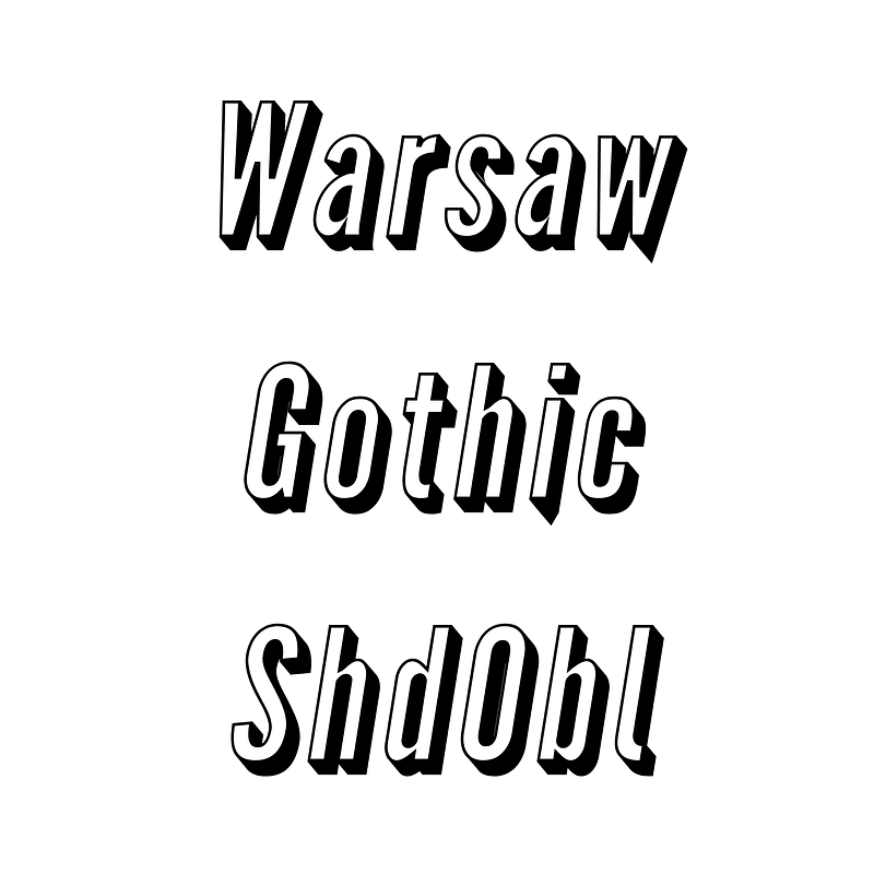 Warsaw Gothic ShdObl font - Free fonts on Creazilla | Creazilla