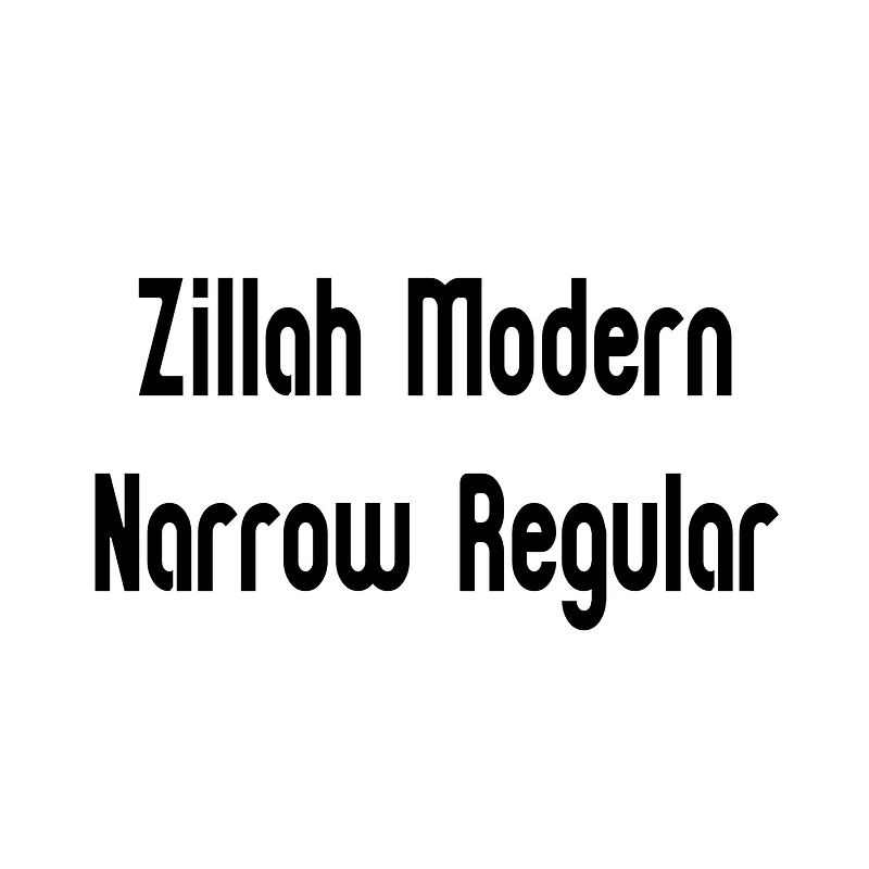 Zillah Modern Narrow Regular font - Free fonts on Creazilla | Creazilla