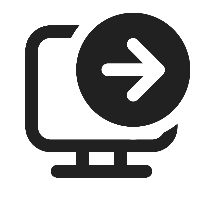 Ic fluent desktop arrow right 16 regular - Free vector icons on ...