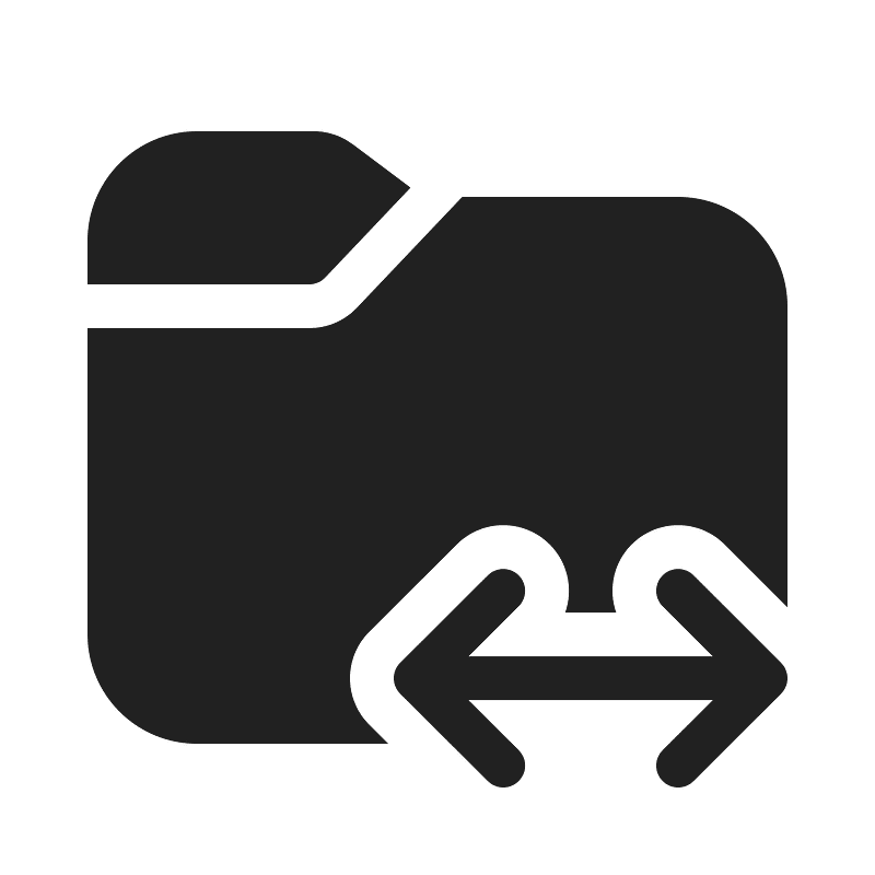 Ic fluent folder swap 20 filled - Free vector icons on creazilla.com