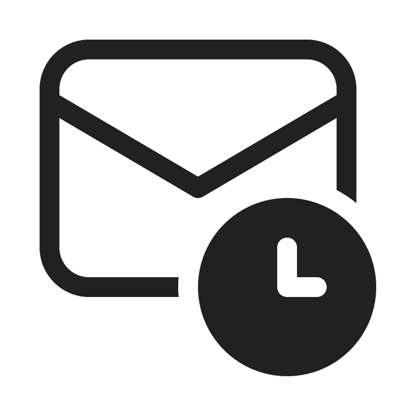 Ic fluent mail clock 20 regular - Free vector icons on creazilla.com