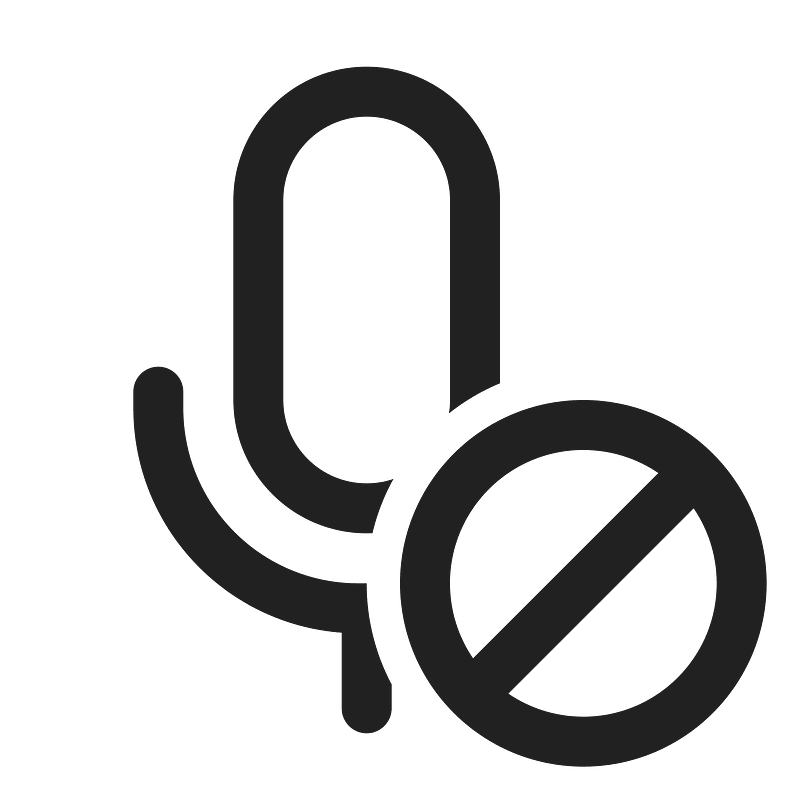 Ic fluent mic prohibited 24 regular - Free vector icons on creazilla.com