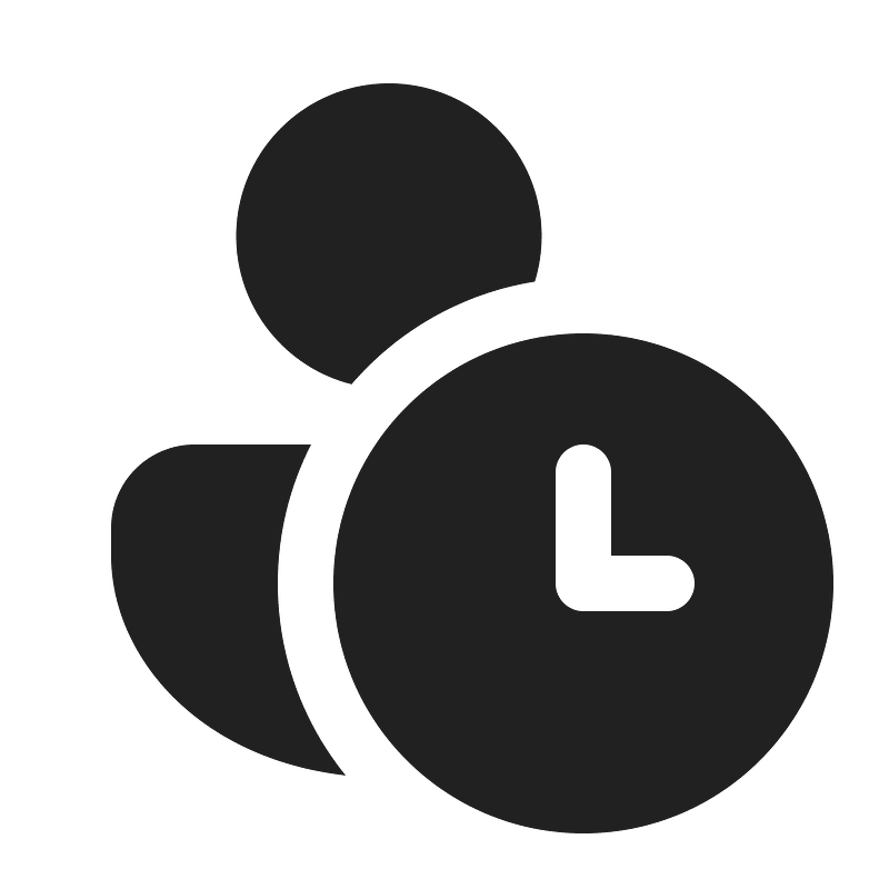 Ic fluent person clock 16 filled icon. Free download transparent .PNG ...