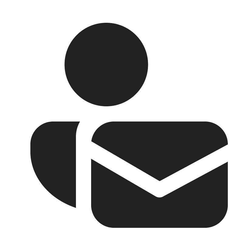 Ic fluent person mail 16 filled icon. Free download transparent .PNG ...