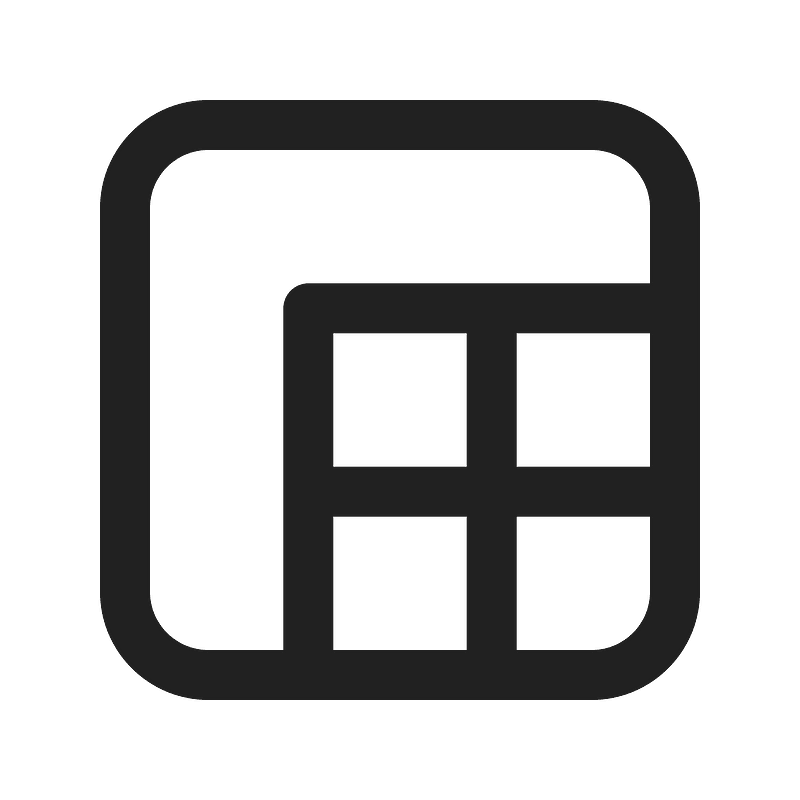 Ic fluent table freeze column and row 24 regular icon. Free download ...