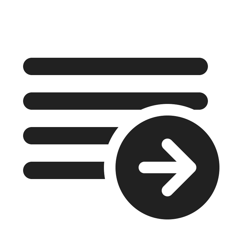 Ic fluent text grammar arrow right 20 filled icon. Free download transparent .PNG | Creazilla