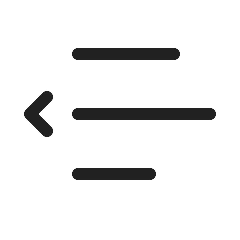 Ic fluent text indent decrease 20 regular - Free vector icons on creazilla.com