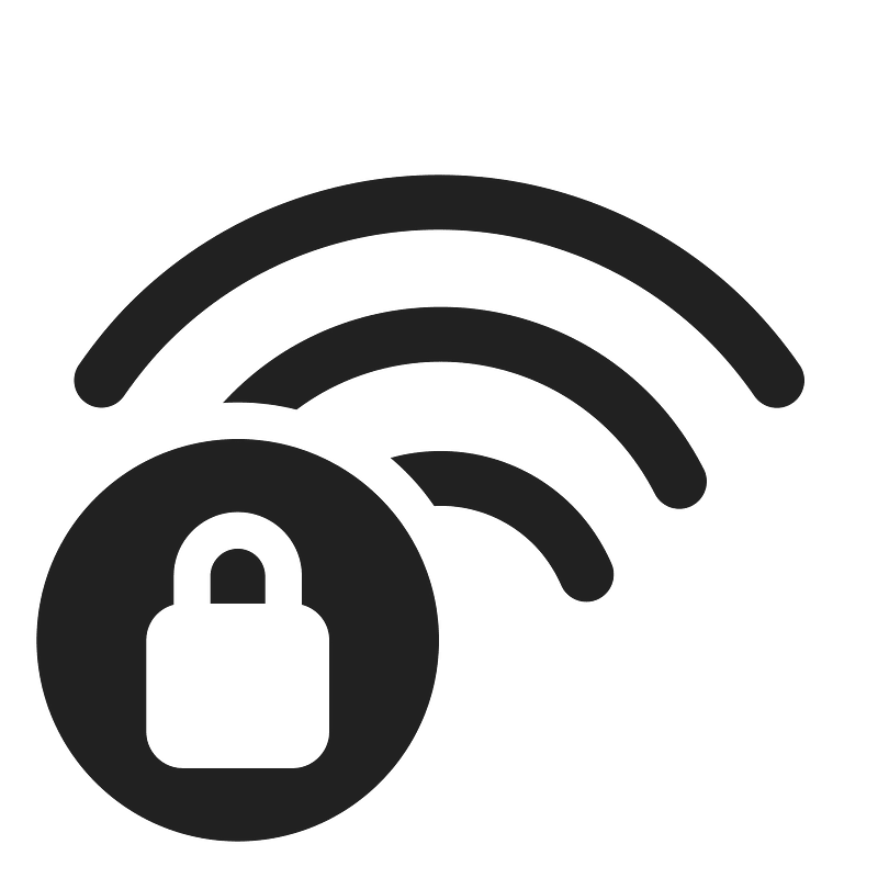 Ic fluent wifi protected 24 regular - Free vector icons on creazilla.com
