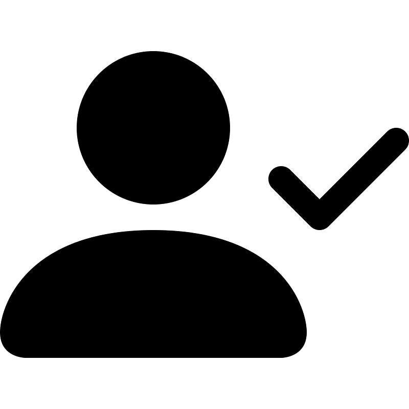 Person-check icon. Free download transparent .PNG | Creazilla