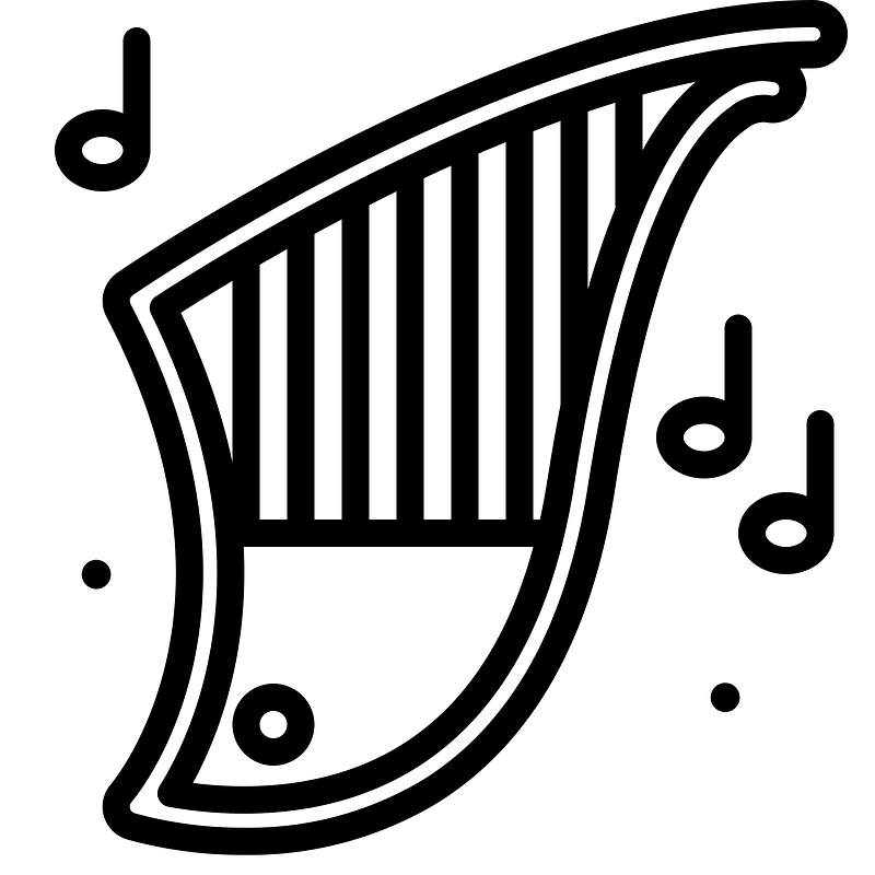Harp icon. Free download transparent .PNG | Creazilla