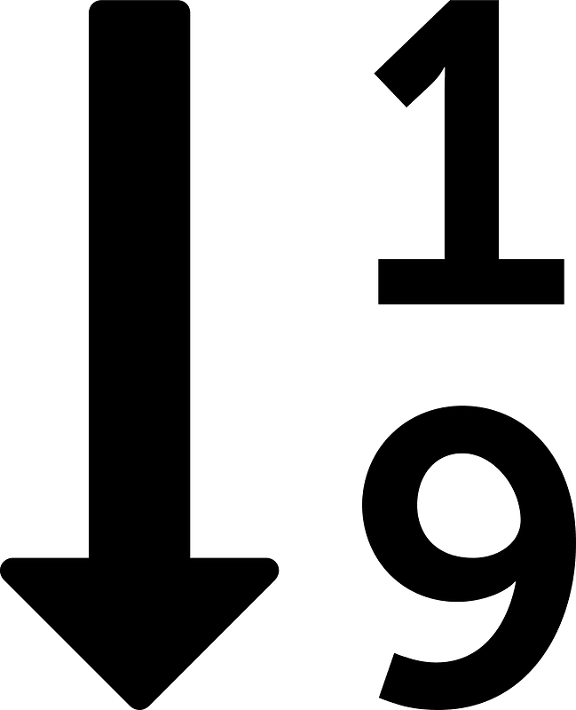 Sort-numeric-asc icon. Free download transparent .PNG | Creazilla