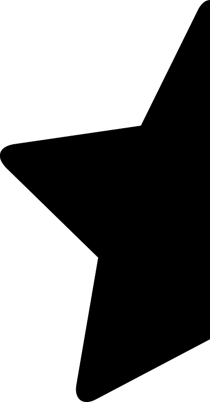 Star-half icon. Free download transparent .PNG | Creazilla