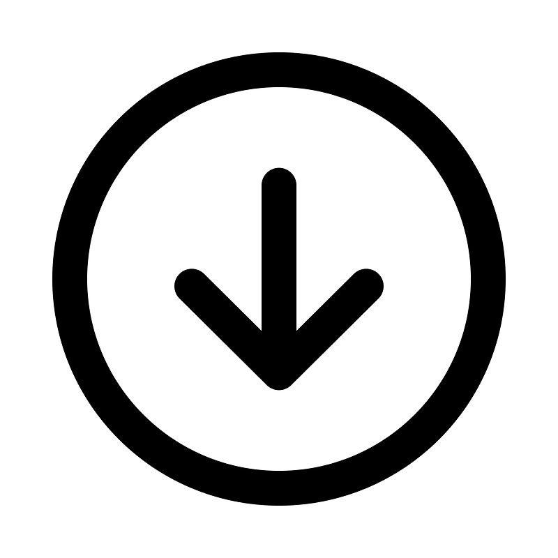 Arrow-down-circle icon. Free download transparent .PNG | Creazilla