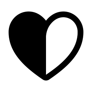 Heart-half icon. Free download transparent .PNG | Creazilla