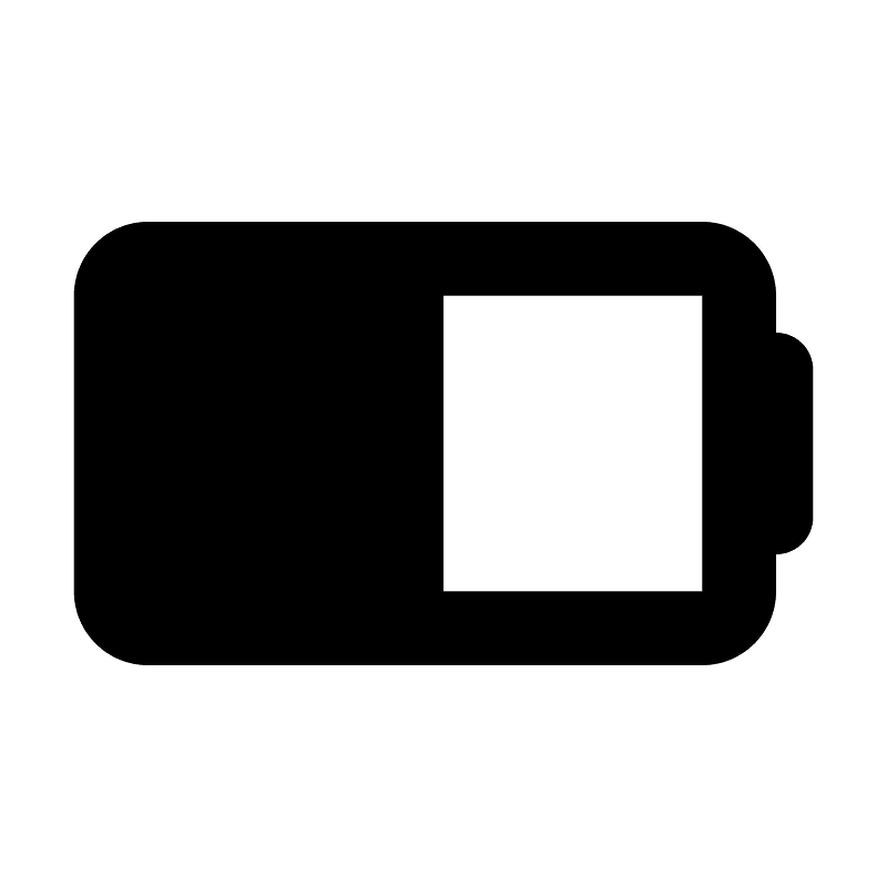 Battery-half - Free vector icons on creazilla.com