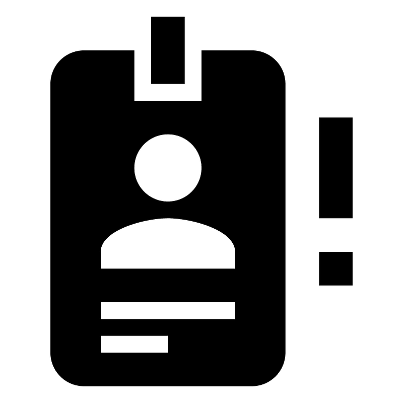 Badge-account-alert - Free vector icons on creazilla.com