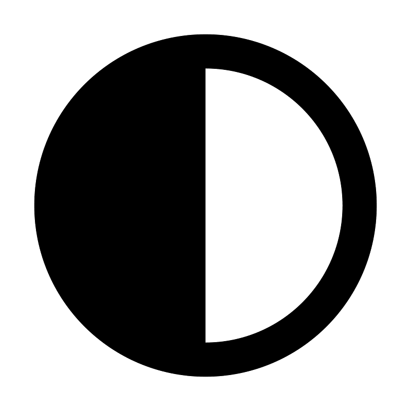 Circle-half-full icon. Free download transparent .PNG | Creazilla