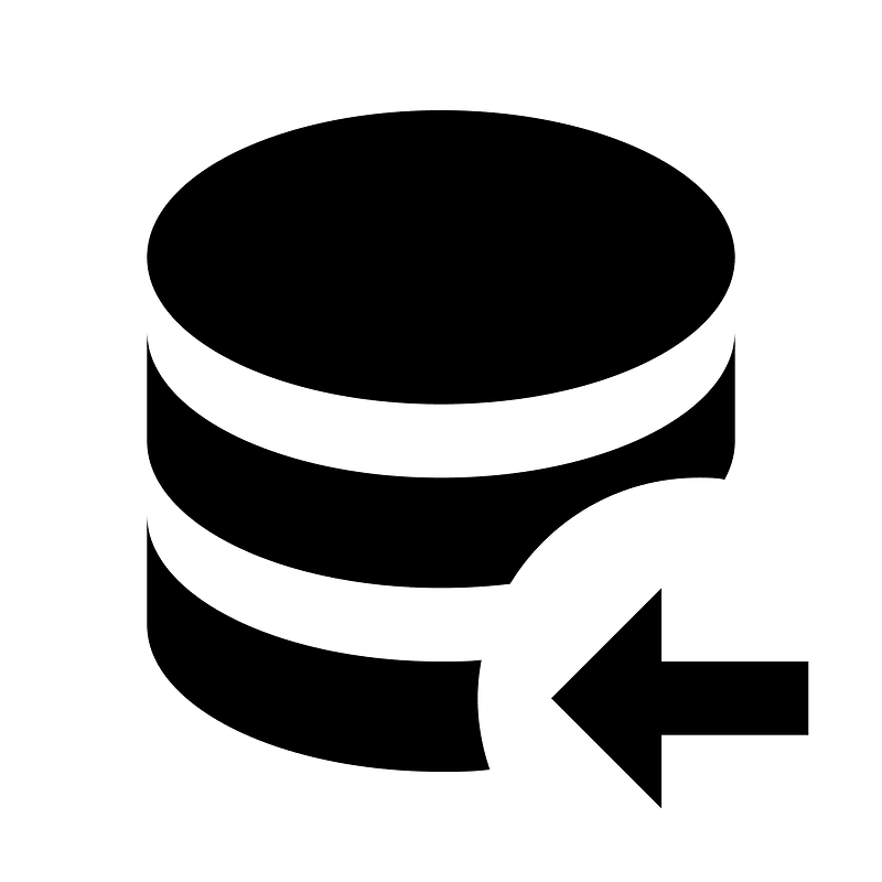 Database-arrow-left icon. Free download transparent .PNG | Creazilla