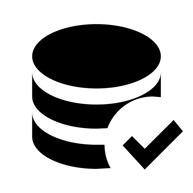 Database-check icon. Free download transparent .PNG | Creazilla