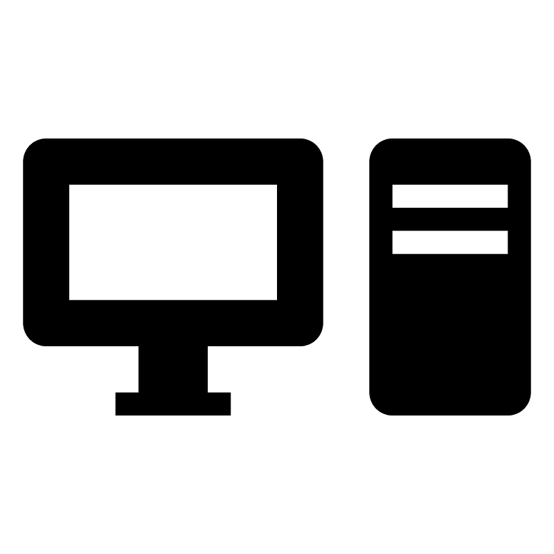 Desktop-tower-monitor icon. Free download transparent .PNG | Creazilla