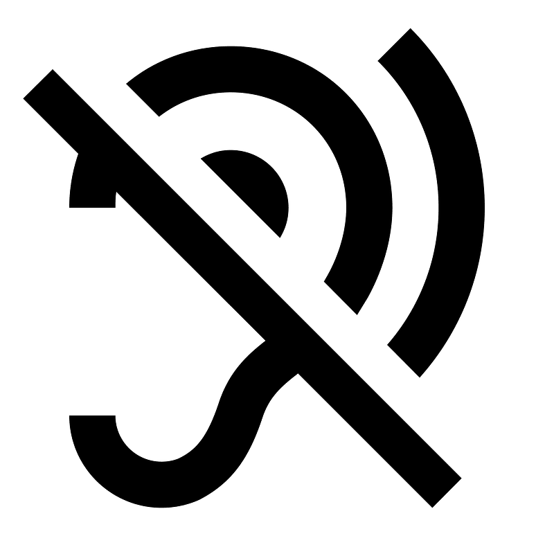 Ear-hearing-off icon. Free download transparent .PNG | Creazilla