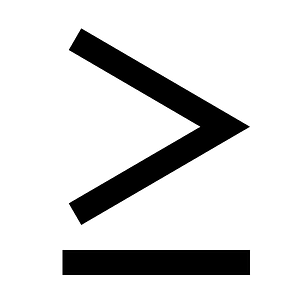 Greater-than-or-equal icon. Free download transparent .PNG | Creazilla