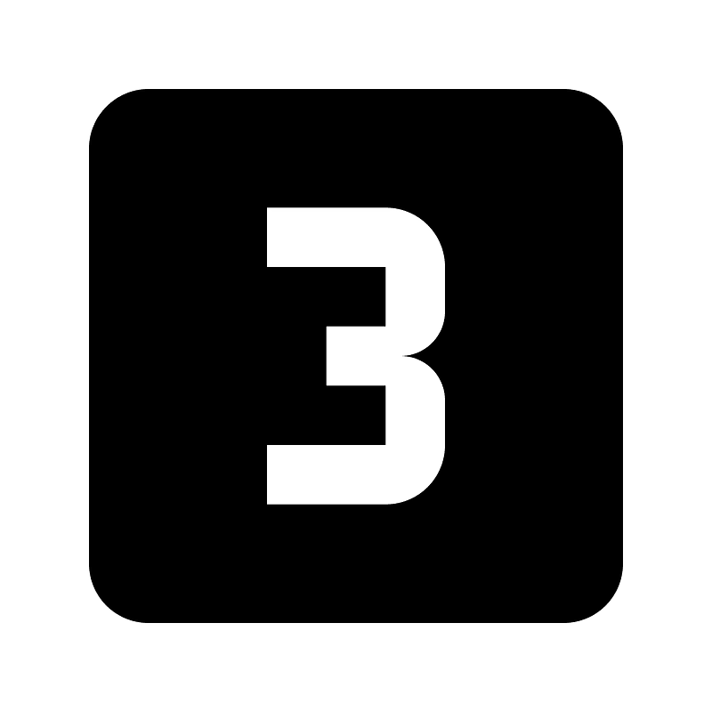 Numeric-3-box icon. Free download transparent .PNG | Creazilla