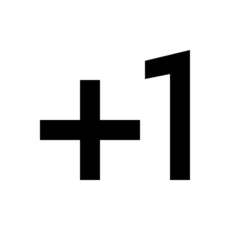 Plus-one icon. Free download transparent .PNG | Creazilla