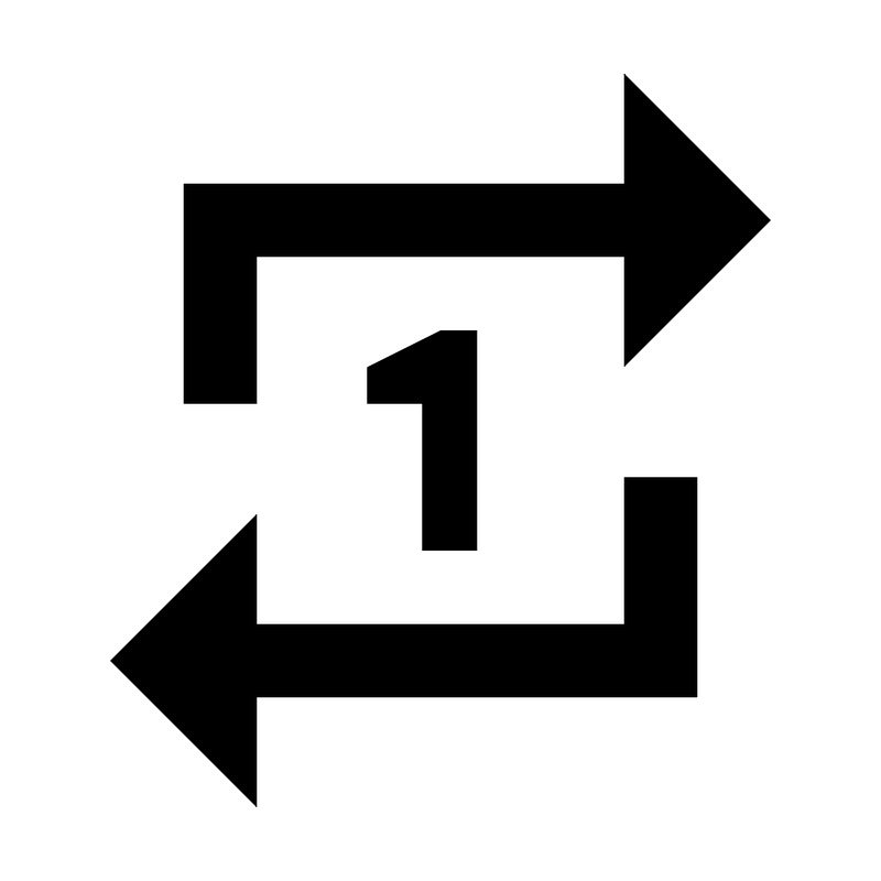 Repeat-once icon. Free download transparent .PNG | Creazilla