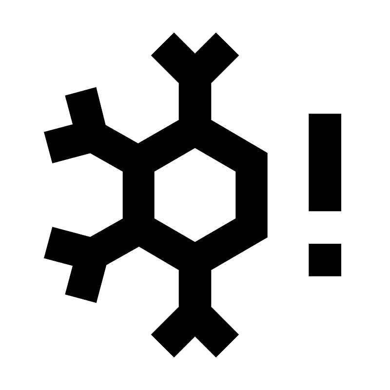 Snowflake-alert icon. Free download transparent .PNG | Creazilla