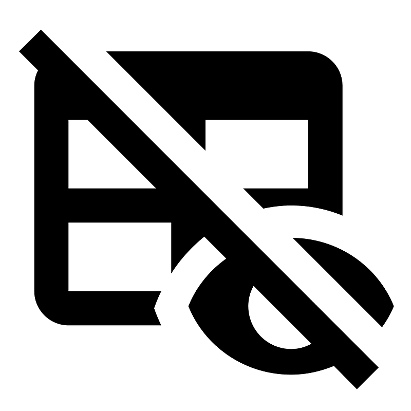 Table-eye-off icon. Free download transparent .PNG | Creazilla