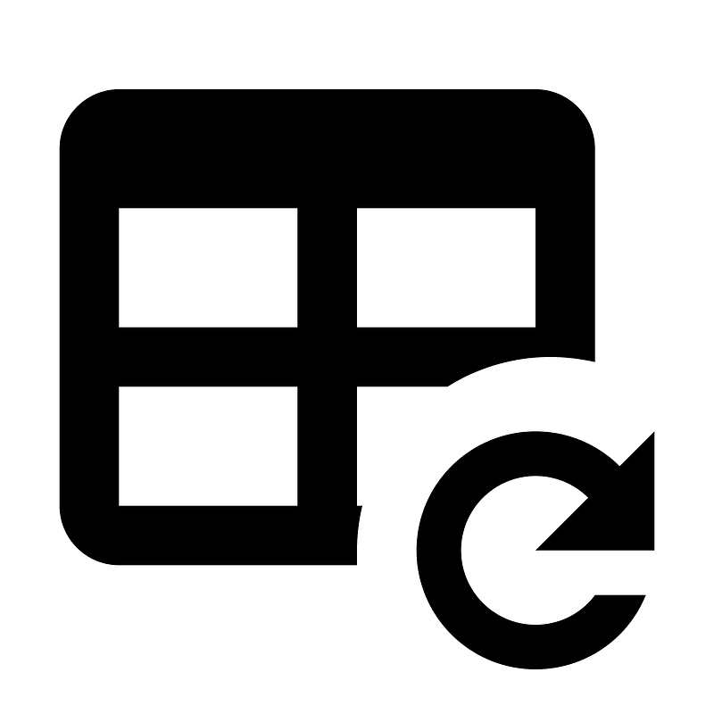 Table-refresh icon. Free download transparent .PNG | Creazilla