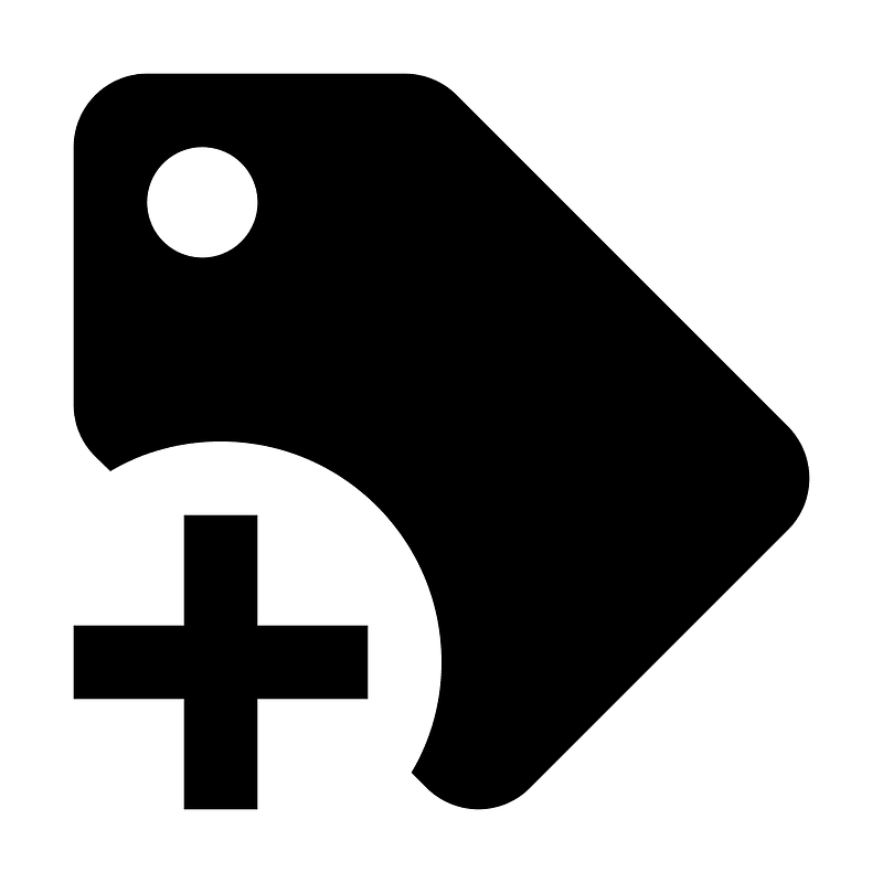 Tag-plus icon. Free download transparent .PNG | Creazilla