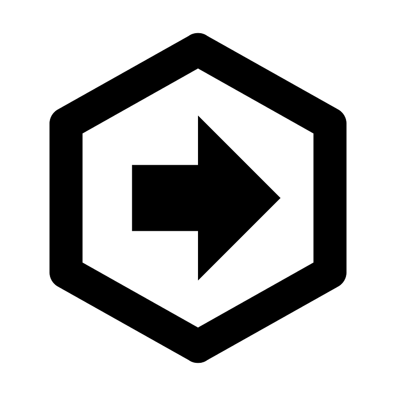 Arrow-right-bold-hexagon icon. Free download transparent .PNG | Creazilla