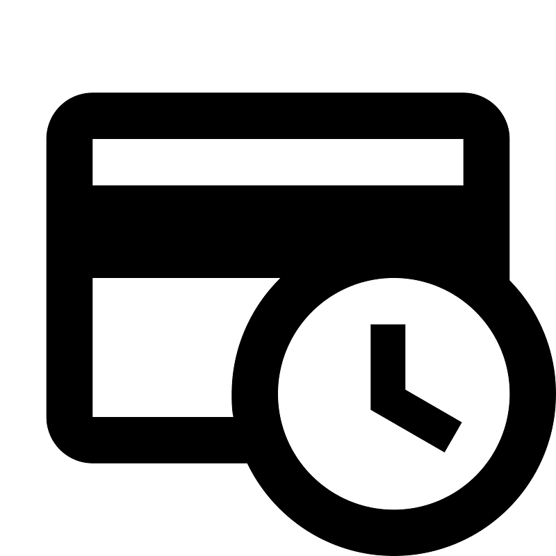 Credit-card-clock icon. Free download transparent .PNG | Creazilla