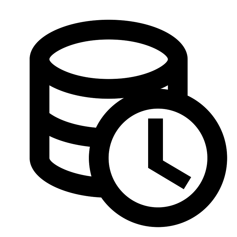 Database-clock icon. Free download transparent .PNG | Creazilla