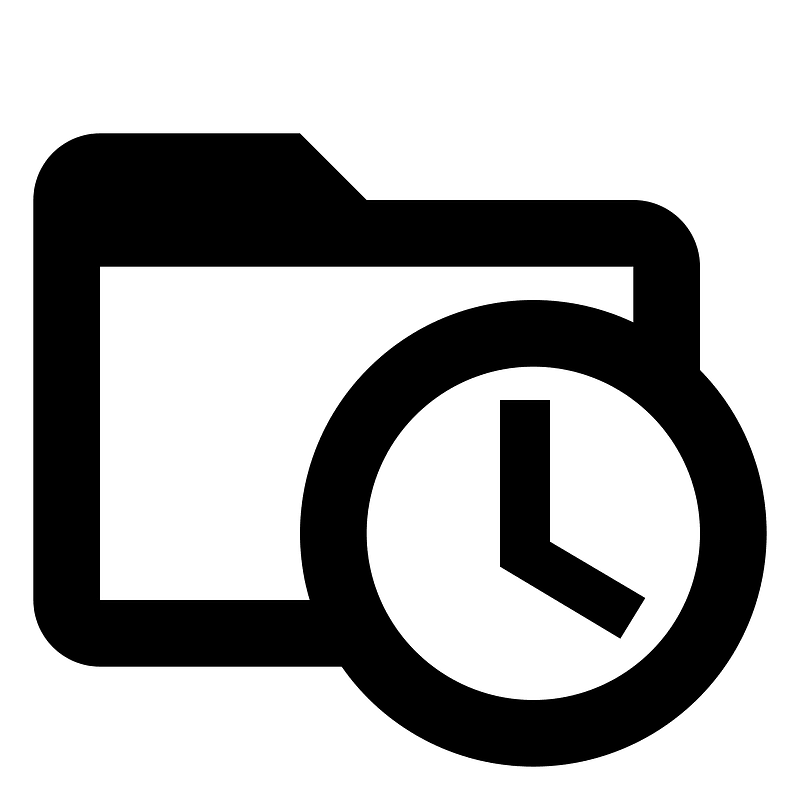 Folder-clock icon. Free download transparent .PNG | Creazilla